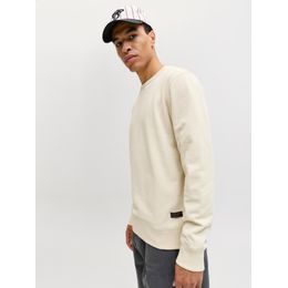 Jack & Jones JACK & JONES Herren Sweatshirt "JJEDOVER CLASSIC SWEAT CREW NECK SN", beige, Gr. XXL, unifarben, angeraute Sweatware, Obermaterial: 80% Baumwolle,