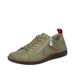 Rieker Damen Sneaker, Gr. 40dunkelgr&uuml;n, Lederimitat, Schuhe, Casual-Sneaker, Halbschuh, Schn&uuml;rschuh mit Ziernaht