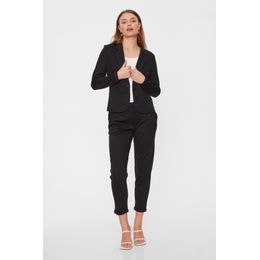 Freequent Damen Stoffhose "FQNANNI-ANKLE-PA", schwarz, Gr. S, unifarben, Web, Obermaterial: 73% Polyester, 24% Viskose, 3% Elasthan, Hosen,