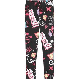 bonprix M&auml;dchen Leggings, schwarz, Gr. 128, Obermaterial: 95% Baumwolle, 5% Elasthan, Hosen, aus Baumwolle und Elasthan, bequeme Passform, mit
