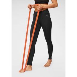 Damen Leggings "Yoga-Tights", schwarz, Gr. 44, OCEAN SPORTSWEAR, Single Jersey, Obermaterial: 88% Polyester, 12% Elasthan, Hosen, mit Mesh-Eins&auml;tze