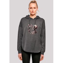 F4NT4STIC Damen Kapuzenpullover "Niedliches Goth Skelett Herz Seifenblasen", grau, Gr. XL, Obermaterial: 100% Baumwolle, Pullover, Premium Qualit&auml;t