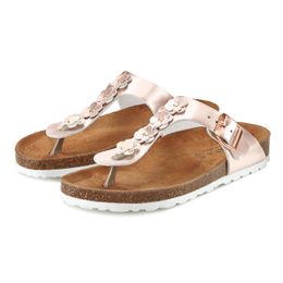 Lascana Damen Zehentrenner "Sandale, Pantolette, offener Schuh, Sommerschuh", Gr. 36, rosa, Obermaterial: 100% Lederimitat. Decksohle: 100%