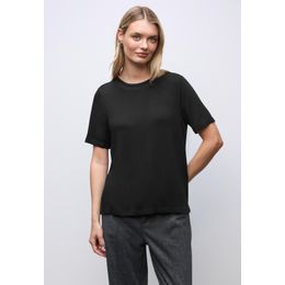 Street One Damen T-Shirtschwarz, Gr. 36, unifarben, Stoff, 95% Viskose, 5% Elasthan, Shirts, aus strecthigem Viskosematerial