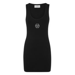 Philipp Plein Damen Minikleid "Kleid"02, schwarz, Gr. XS, Obermaterial: 100% Polyester, 48% Baumwolle, 48% Modal, 4% Elasthan, Kleider