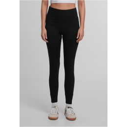 Urban Classics Damen Leggings "Urban Classics Damen Ladies High Waist Jersey Leggings 2-Pack", schwarz, Gr. S, unifarben, 95% Baumwolle, 5% Elasthan,
