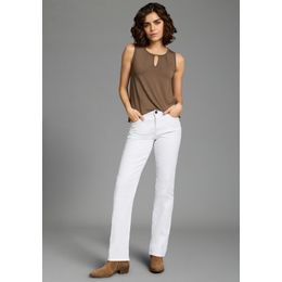 Arizona Damen Gerade Jeans, wei&szlig;, Gr. 42, unifarben, Denim/Jeans, Obermaterial: 98% Baumwolle, 2% Elasthan, Jeans, gerade geschnitten, normale
