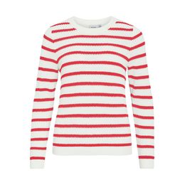 Vila Damen Rundhalspullover "VIDALO O-NECK L/S STRIPE KNIT TOP- NOOS", rot, Gr. XS, gestreift, Rippstrick, Obermaterial: 100% Baumwolle, Pullover