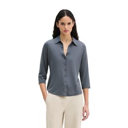 Marc O'Polo MARC O'POLO Damen Langarmshirt "aus LENZING ECOVERO "blau graphite, Gr. S, unifarben, Obermaterial: 94% Viskose, 6% Elasthan, Shirts