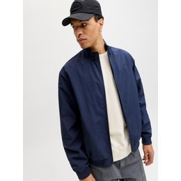 Jack & Jones JACK & JONES Herren Bomberjacke "JJECHARGE STAND COLLAR BOMBER NOOS"navy blazer, Gr. S, unifarben, Web, Obermaterial: 100% Polyester, Jacken, mit