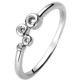 Jobo Damen Fingerring, 54, Silber 925 (Sterlingsilber), silber, Silber 925 (Sterlingsilber), Fingerringe, 925 Silber mit 4 Zirkonia