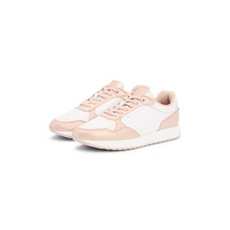 Tommy Hilfiger Damen Plateausneaker "TH CHIC EVA RUNNER", Gr. 42wei&szlig;, rose, Leder, Sonstiges Material, kontrastfarbene Details, Schuhe,