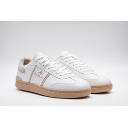Replay Herren Sneaker, Gr. 45, wei&szlig;, Leder, Lederimitat, unifarben mit Farbeinsatz, Schuhe, Schn&uuml;rschuh, Halbschuh, Basketsneaker mit gepolstertem