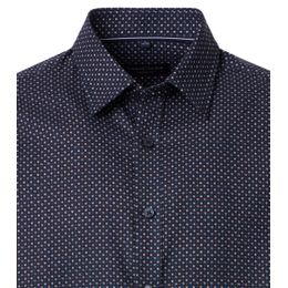 Casamoda Herren Langarmhemd "Casamoda Freizeithemd Print"blau, Gr. XL, bedruckt, 100% Baumwolle, Hemden