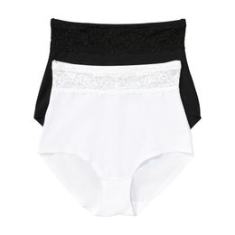 bonprix Damen Shapingpants, Gr. 38, schwarz, Obermaterial: 80% Polyamid, 20% Elasthan. Spitze: 85% Polyamid, 15% Elasthan, unifarben, Unterhosen,