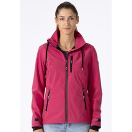 DEPROC Active Damen Softshelljacke "DECORAH PEAK V WOMEN"rot, Gr. 36, 96% Polyester; 4% Elastan, Jacken, mit abnehmbarer Kapuze