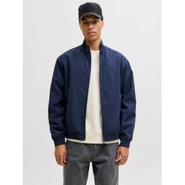 Jack & Jones JACK & JONES Herren Bomberjacke "JJECHARGE STAND COLLAR BOMBER NOOS"navy blazer, Gr. XS, unifarben, Web, Obermaterial: 100% Polyester, Jacken, mit