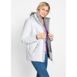 bonprix Damen Winterjacke "Winterjacke in 2-in1 Optik", wei&szlig;, Gr. 50, unifarben, Web, Obermaterial: 100% Polyester. Futter: 100% Polyester.
