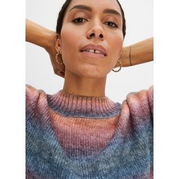 bonprix Damen Strickpullover, rosa, Gr. 44, gestreift, Strick, Obermaterial: 58% Polyacryl, 29% Polyester, 9% Polyamid, 4% Wolle, Pullover, aus