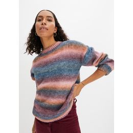bonprix Damen Strickpullover, rosa, Gr. 40, gestreift, Strick, Obermaterial: 58% Polyacryl, 29% Polyester, 9% Polyamid, 4% Wolle, Pullover, aus