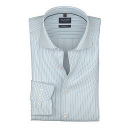 OLYMP Herren Langarmhemd "Luxor"bleu, Gr. 41, gestreift, Web, Obermaterial: 100% Baumwolle, Hemden, modern fit, Royal -Kentkragen, Businesshemd