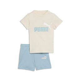 Puma Jungen Trainingsanzug "MINICATS ESS TEE AND SHORTS SET INF"alpine snow, print, Gr. 92, bedruckt, Jersey, Obermaterial: 100% Baumwolle,