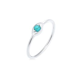 Elli Damen Fingerring "Evil Eye Talisman Symbol mit T&uuml;rkis 925 Silber", 54mm,mit Steinen, Silber 925 (Sterlingsilber), 1mm, silber, Silber 925