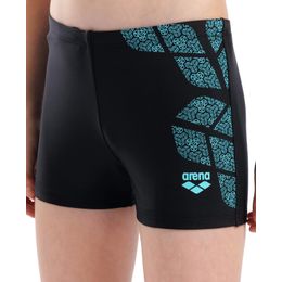 Badehose arena "B arena KIKKO SWIM SHORT", Jungen, Gr. 128 (122), N-Gr, schwarz, water, Obermaterial: 80% Polyamid, 20% Elasthan, Badehosen Badehose