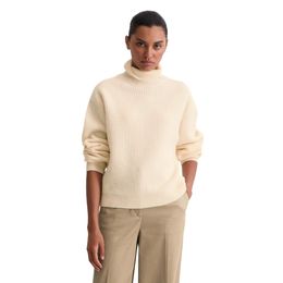 Marc O'Polo Strickpullover MARC O'POLO "aus kuscheligem Merinowolle-Mix", Damen, Gr. M, raw cream, Obermaterial: 80% Wolle (Schafwolle), 20% Polyamid, gestreift, Pullover Strickpullover