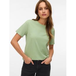 V&eacute;ro Moda Kurzarmshirt VERO MODA "VMPAULINA SS T-SHIRT GA JRS NOOS", Damen, Gr. S, mistletoe, Jersey, Obermaterial: 100% Baumwolle, unifarben, normal, Rundhals, Shirts, Baumwolle, regular fit