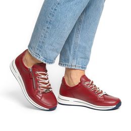 Ara Damen Keilsneaker "OSAKA", Gr. 5,5, rot, Glattleder, unifarben, Schuhe, Freizeitschuh, Halbschuh, Schn&uuml;rer in Komfortweite H (=sehr weit)