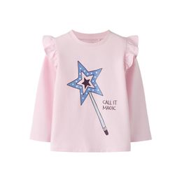 name it M&auml;dchen Langarmshirt "NMFTIKKA LS TOP BOX PB", rosa, Gr. 98, bedruckt, unifarben, Jersey, Obermaterial: 95% Baumwolle, 5% Elasthan, Shirts