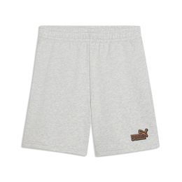 Puma M&auml;dchen Sporthose "Essentials Logo Lab Relaxed Shorts Jungen"light gray heather, Gr. 128, Obermaterial: 32% Polyester, 68% Baumwolle; Tasche &ndash;