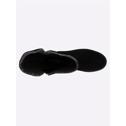 sheego Damen Weitschaftstiefel, Gr. 37schwarz, Veloursleder, Schuhe
