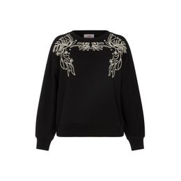 RAFFYA Damen Sweatshirt "Marmalade Long Sleeves Embroidered Sweatshirt Damen"schwarz, Gr. 38, 100% BAUMWOLLE, Sweatshirts