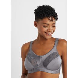bonprix Damen Entlastungs-BH, Gr. 105, beige, Obermaterial: 84% Polyamid, 16% Elasthan. Futter: 100% Polyamid. Spitze: 100% Polyamid, unifarben, BHs,