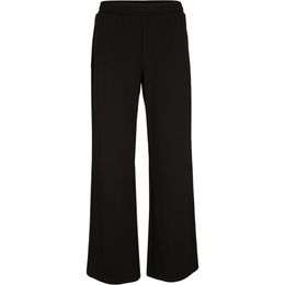 bonprix Damen Schlupfhose "Weite Hose mit Gummibund aus Viskosemix", schwarz, Gr. 36, Obermaterial: 70% Viskose, 25% Polyester, 5% Elasthan, Hosen,