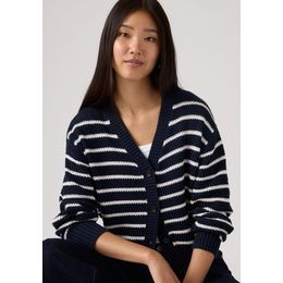 Levi's LEVI'S Damen Cardigan "SNOWFLAKE CARDIGAN"susanne stripe navy blazer novelty stitch, Gr. XL, gestreift, Strick, Obermaterial: 100% Baumwolle,