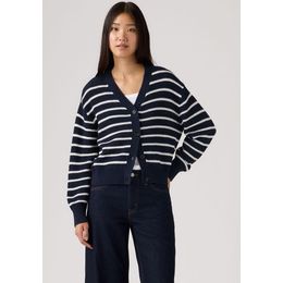 Levi's LEVI'S Damen Cardigan "SNOWFLAKE CARDIGAN"susanne stripe navy blazer novelty stitch, Gr. M, gestreift, Strick, Obermaterial: 100% Baumwolle,