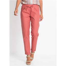 bonprix Damen Leinenhose "Leinenhose", rosa, Gr. 40, Obermaterial: 55% Leinen, 45% Baumwolle, Hosen, aus Leinen und Baumwolle, Regular Fit, mit