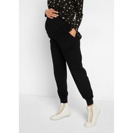 bonprix Damen Umstandshose "Umstandshose aus weichem Strick", schwarz, Gr. 44, Obermaterial: 50% Viskose, 26% Polyamid, 24% Polyester, Hosen, aus