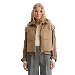 Marc O'Polo Steppweste MARC O'POLO "aus edlem Woll-Doubleface", Damen, Gr. 42, beige (soft mocca), Obermaterial: 50% Wolle (Schafwolle), 47% Polyester, 3% Sonstige Fasern, unifarben, loose fit, Westen Steppweste