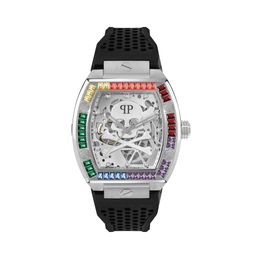 Philipp Plein Uhr 'Skeleton' Herren Gr&ouml;&szlig;e One Size gr&uuml;n / orange / schwarz / silber