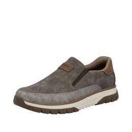 Rieker Herren Slip-On Sneaker, Gr. 45, grau, Lederimitat, Schuhe, Slipper, Halbschuh, Freizeitsneaker mit Kontrastbesatz
