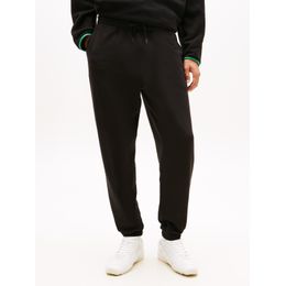 Tommy Jeans Herren Sweathose "TJM REGULAR LINEAR", schwarz, Gr. S, unifarben, Web, Obermaterial: 80% Baumwolle, 20% Polyester, Hosen, Regular fit mit