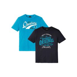 bonprix Herren T-Shirt, schwarz, Gr. 72, Obermaterial: 100% Baumwolle, Shirts, Regular Fit, Kurzarm-Design, aus Baumwolle, mit Brustdruck