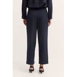 Bugatti Damen Bundfaltenhose "elegant"390, marine, Gr. 40, unifarben, 63% Polyester, 34% Viskose, 3% Elasthan, Hosen, mit Nadelstreifen und Stretch