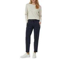 Damen Stoffhose, blau, Gr. 48, s.Oliver BLACK LABEL, unifarben, Web, Obermaterial: 78% Polyester, 22% Elasthan, Hosen, mit Kordelzug