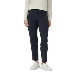 Damen Stoffhose, blau, Gr. 40, s.Oliver BLACK LABEL, unifarben, Web, Obermaterial: 78% Polyester, 22% Elasthan, Hosen, mit Kordelzug