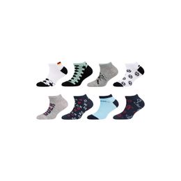 Camano M&auml;dchen Sneakersocken "Sneakersocken motiv 8er Pack", Gr. 27schwarz mix, 65% Baumwolle, 31% Polyamid, 1% Elasthan, gemustert, Socken